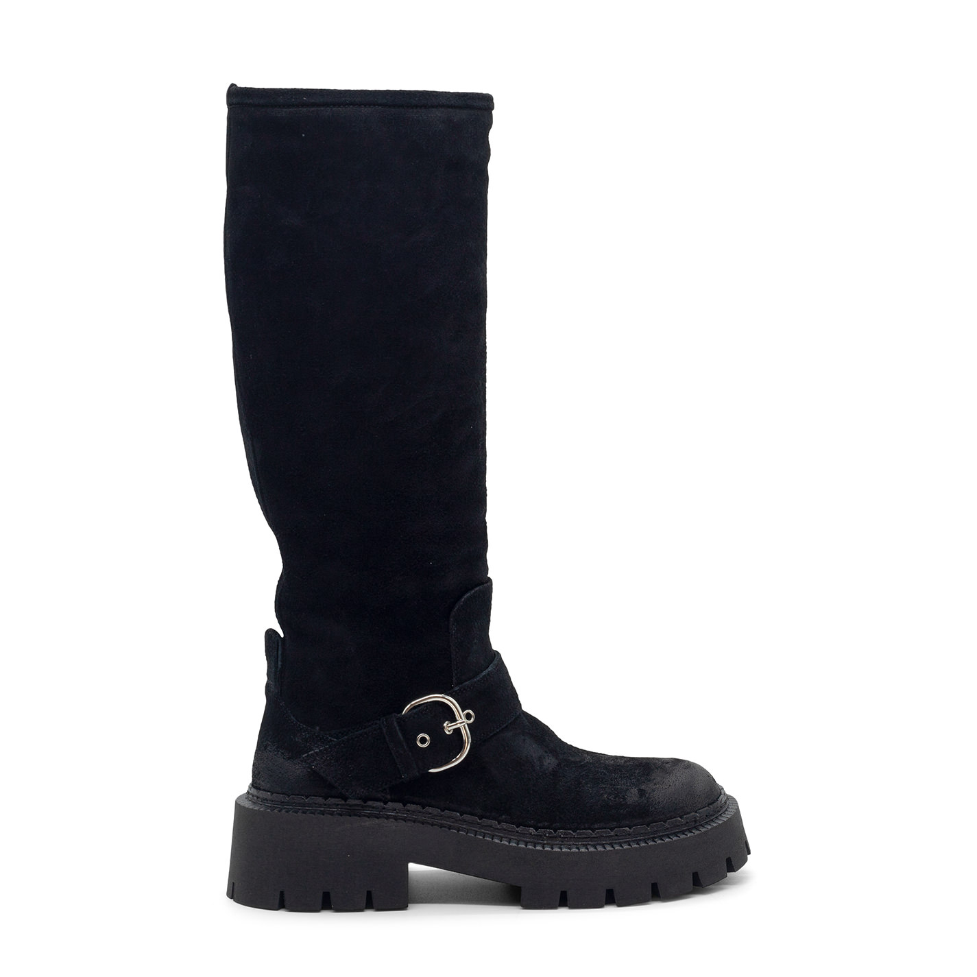 H04 Bob-Stivale biker nero in crosta di vitello vintage